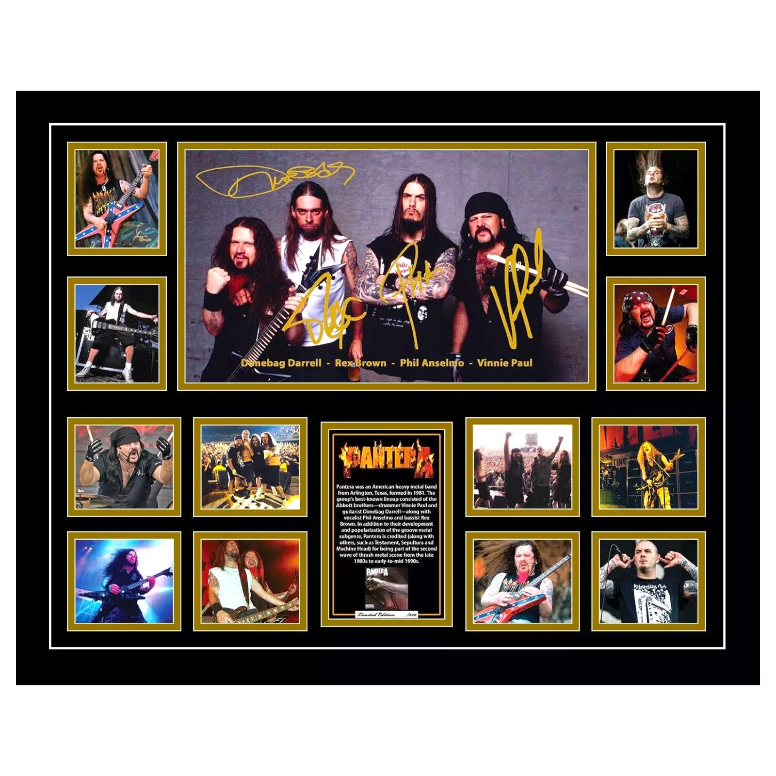Pantera Dimebag Darrell Signed Limited Photo Memorabilia Frame ...